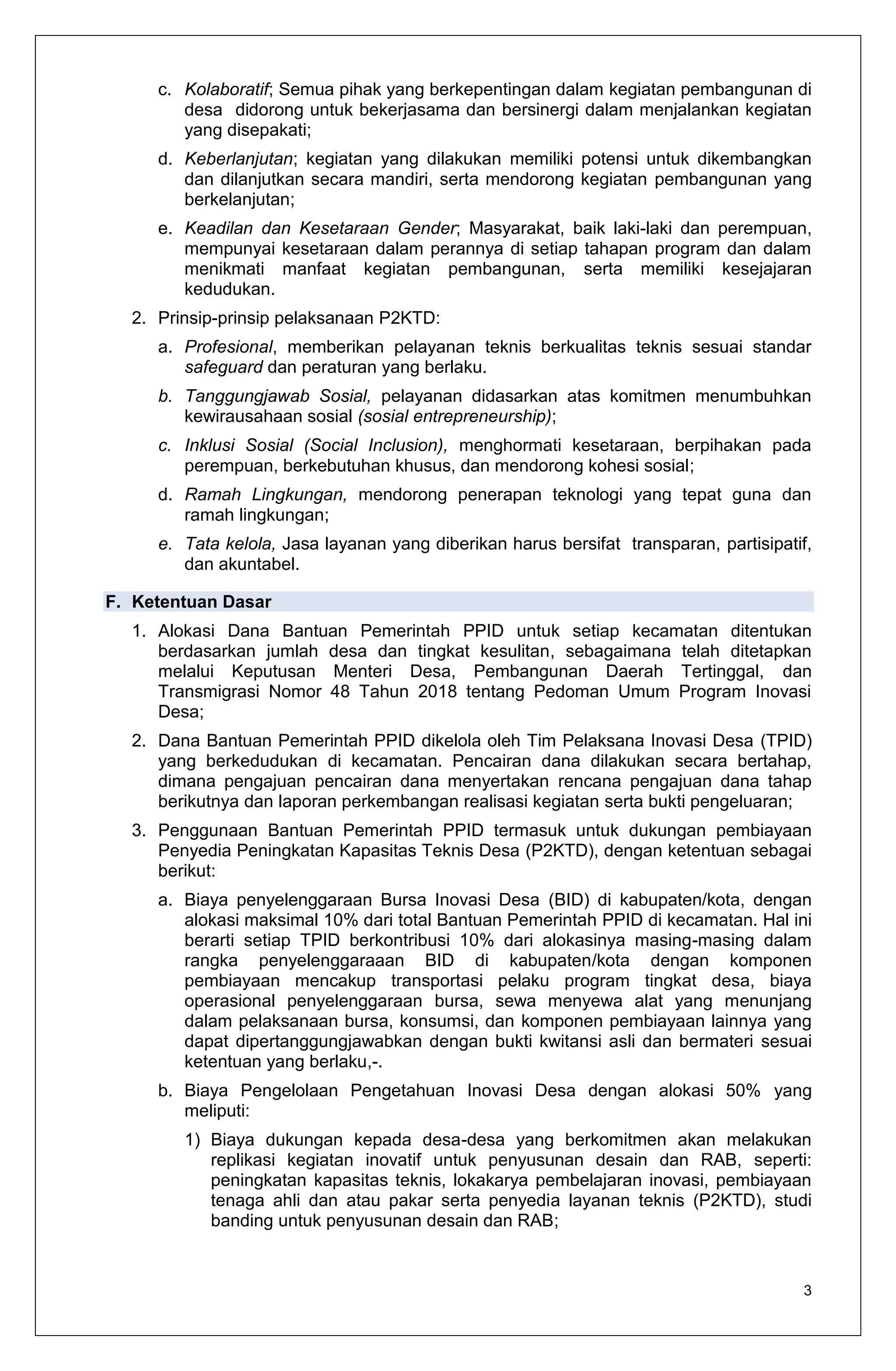 Pedoman teknis tpid | PDF