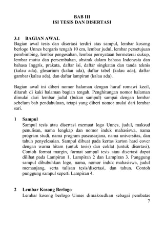 Pedoman tesis disertasi revisi 2011 versi a5 final | PDF