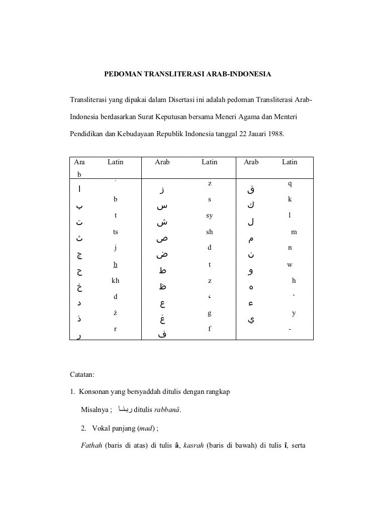 Pedoman transliterasi