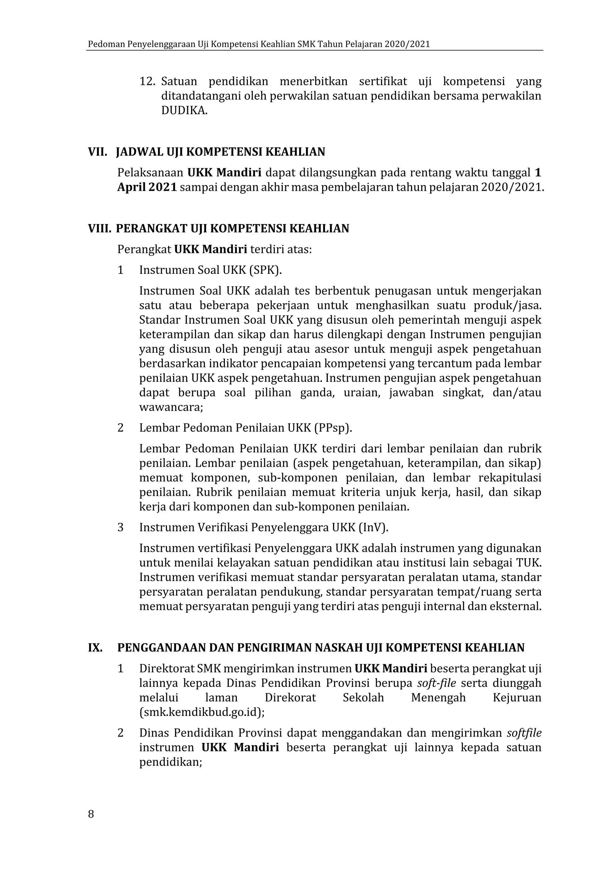 Pedoman ukk 2021 | PDF