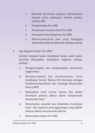 Pedoman UKK untuk kader pos UKK | PDF