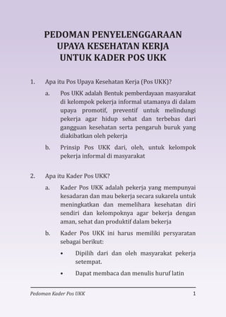 Pedoman UKK untuk kader pos UKK | PDF