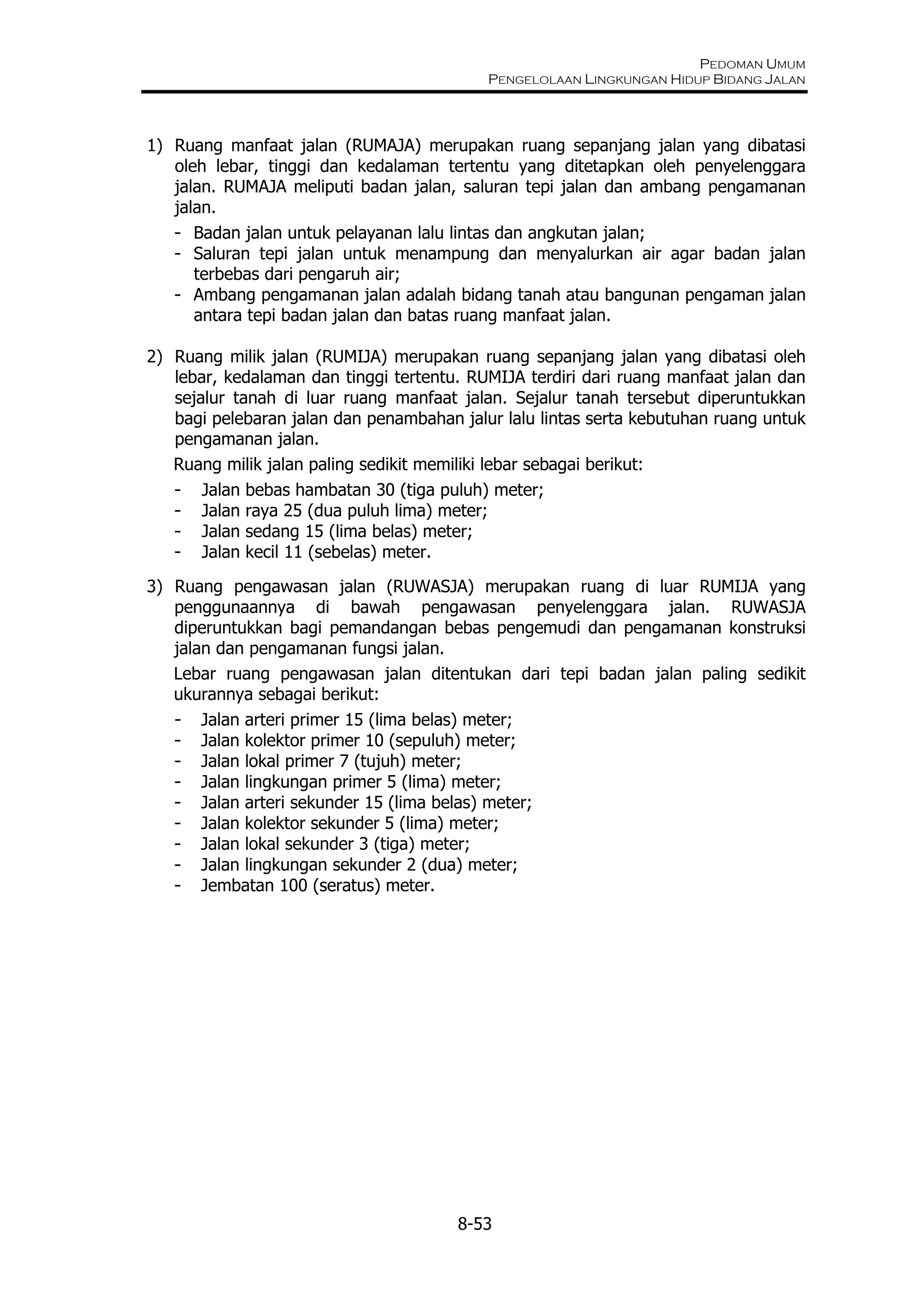 Pedoman umum pengelolaan lingkungan hidup bidang jalan | PDF