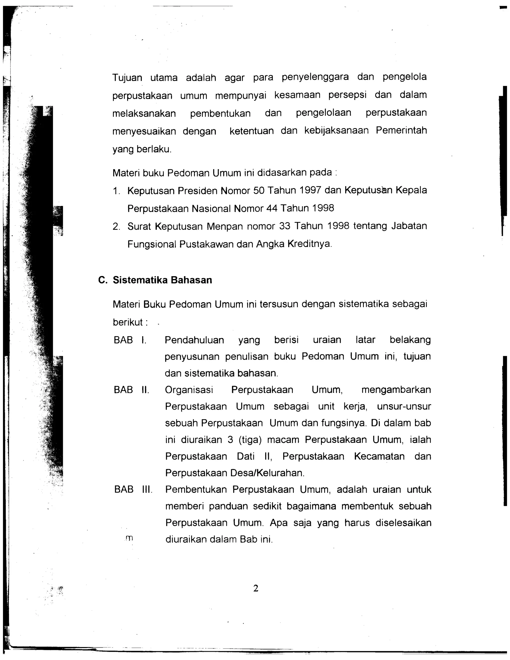 Pedoman umum penyelenggaraan perpustakaan umum | PDF
