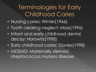 EARLY CHILDHOOD CARIES AND NURSING BOTTLE CARIES | PPTX