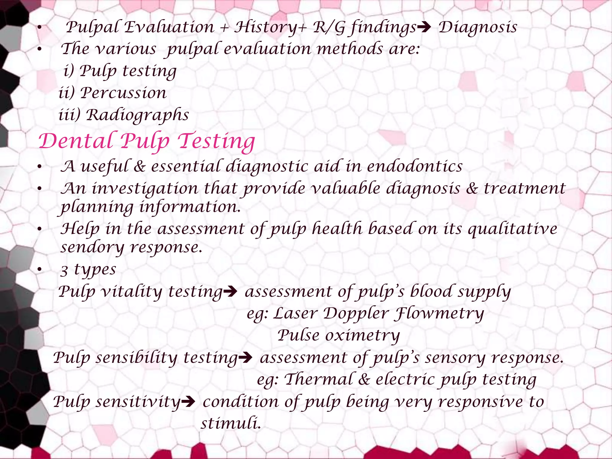 Diagnosis Of Pulpal Pathology In Pedodontics | PPTX
