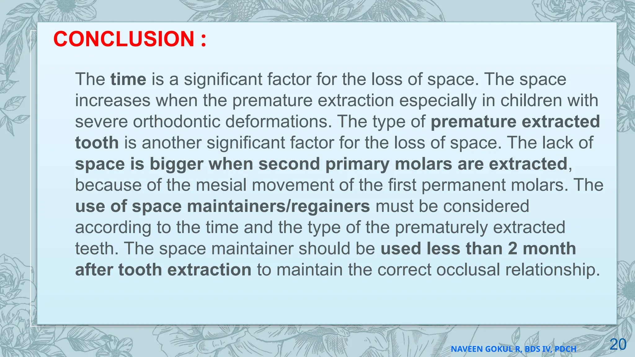 SPACE REGAINERS IN TOOTH LOSS (PEDIATRIC DENTISTRY) | PPTX