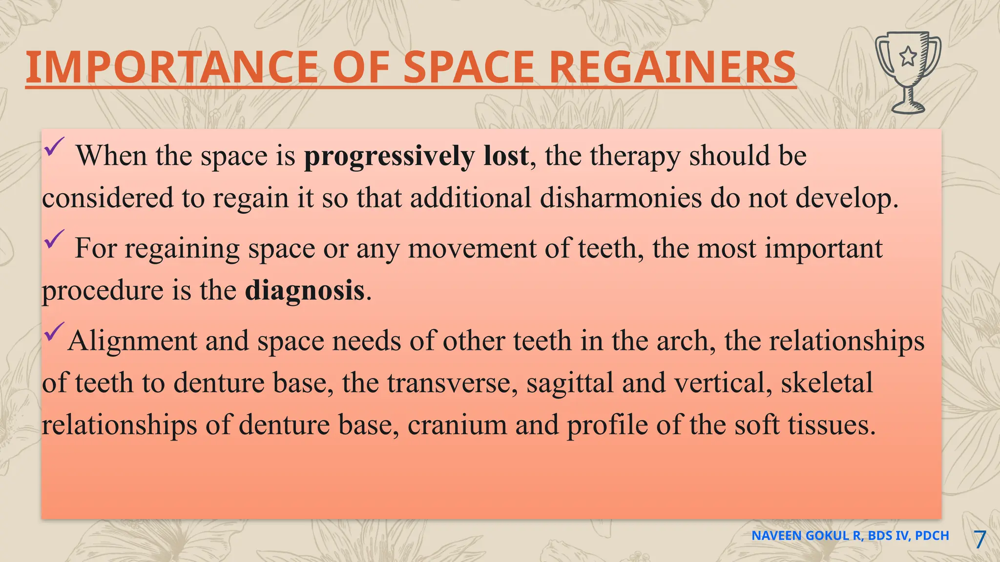 SPACE REGAINERS IN TOOTH LOSS (PEDIATRIC DENTISTRY) | PPTX