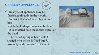 SPACE REGAINERS IN TOOTH LOSS (PEDIATRIC DENTISTRY) | PPTX