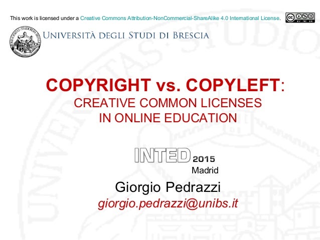 Copyright vs. Copyleft in Open Educational Resources for e-Learning