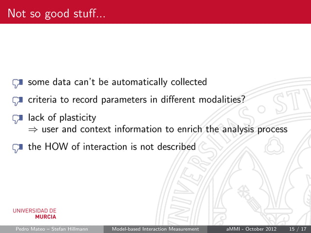 Model Based Measurement Of Interaction In Mobile Multimodal