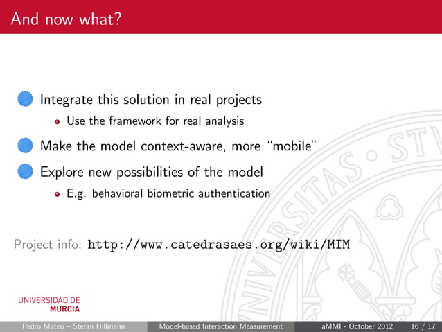 Model Based Measurement Of Interaction In Mobile Multimodal
