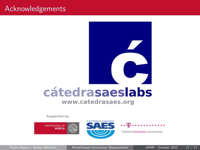 Model Based Measurement Of Interaction In Mobile Multimodal