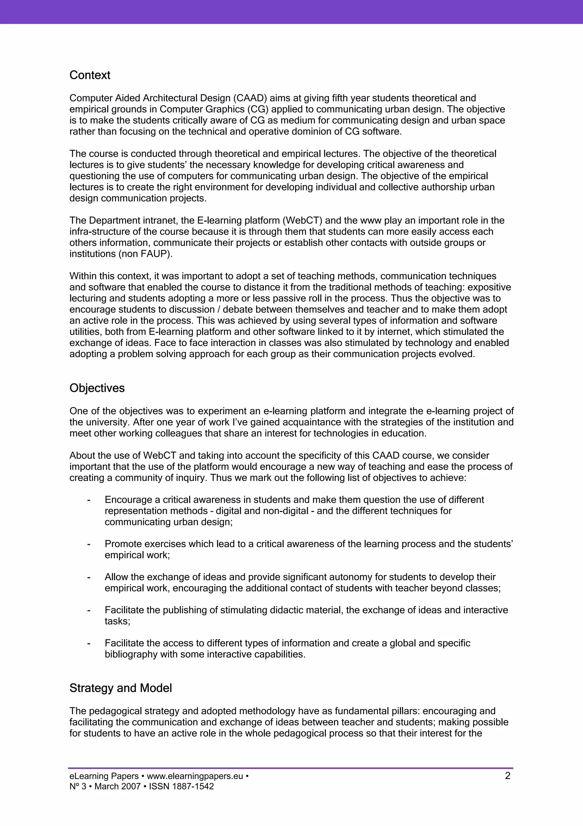 CAAD and e-learning: a blended approach | PDF | Web Development | Internet