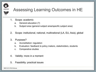 Assessing learning outcomes in Higher Education: the Brazilian ...