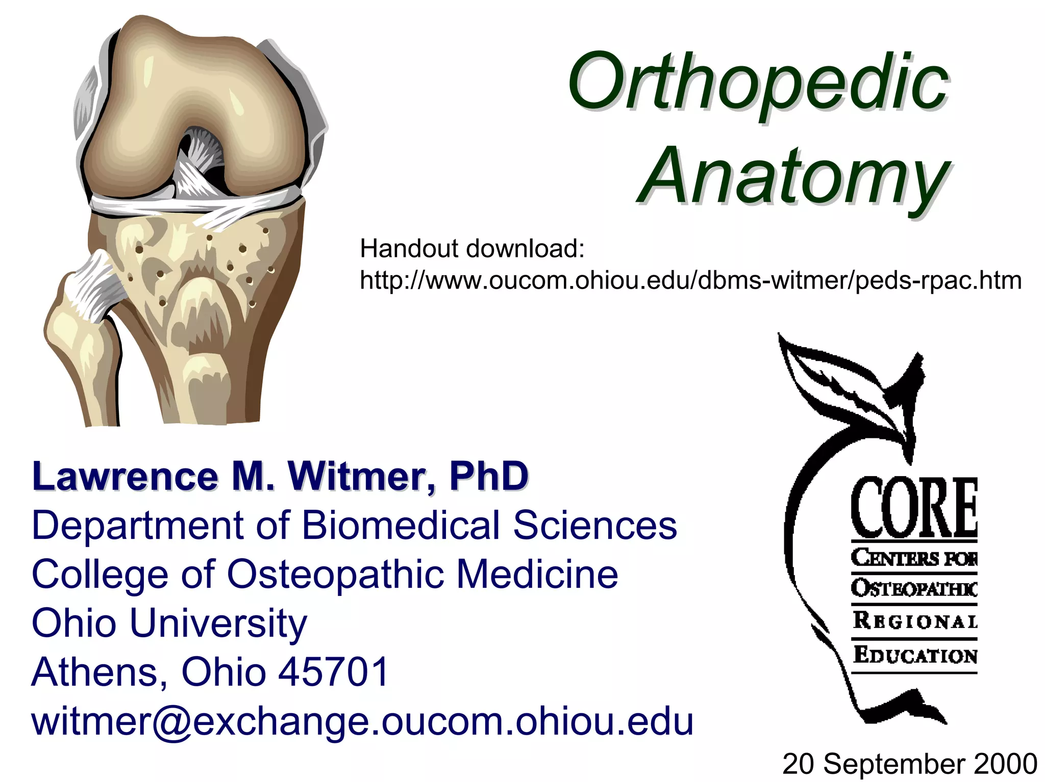 Peds ortho-anatomy | PDF