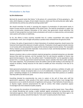 Privatisation. Political Economic Digest Series - 14. | PDF