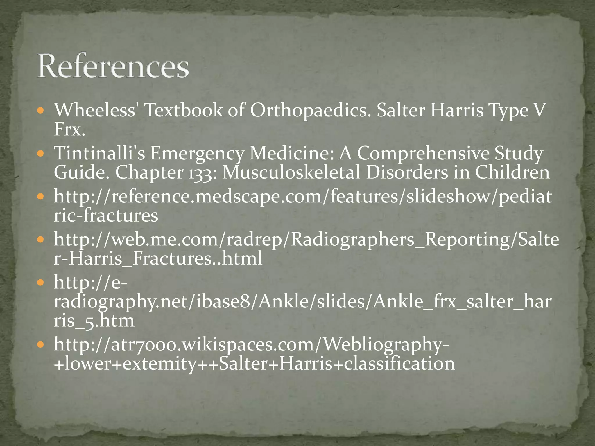 Salter Harris Type 5 Fracture | PPTX