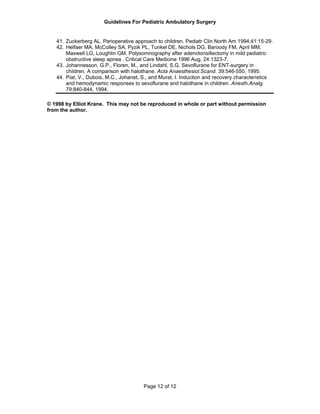Peds anesthesia guidelines | PDF