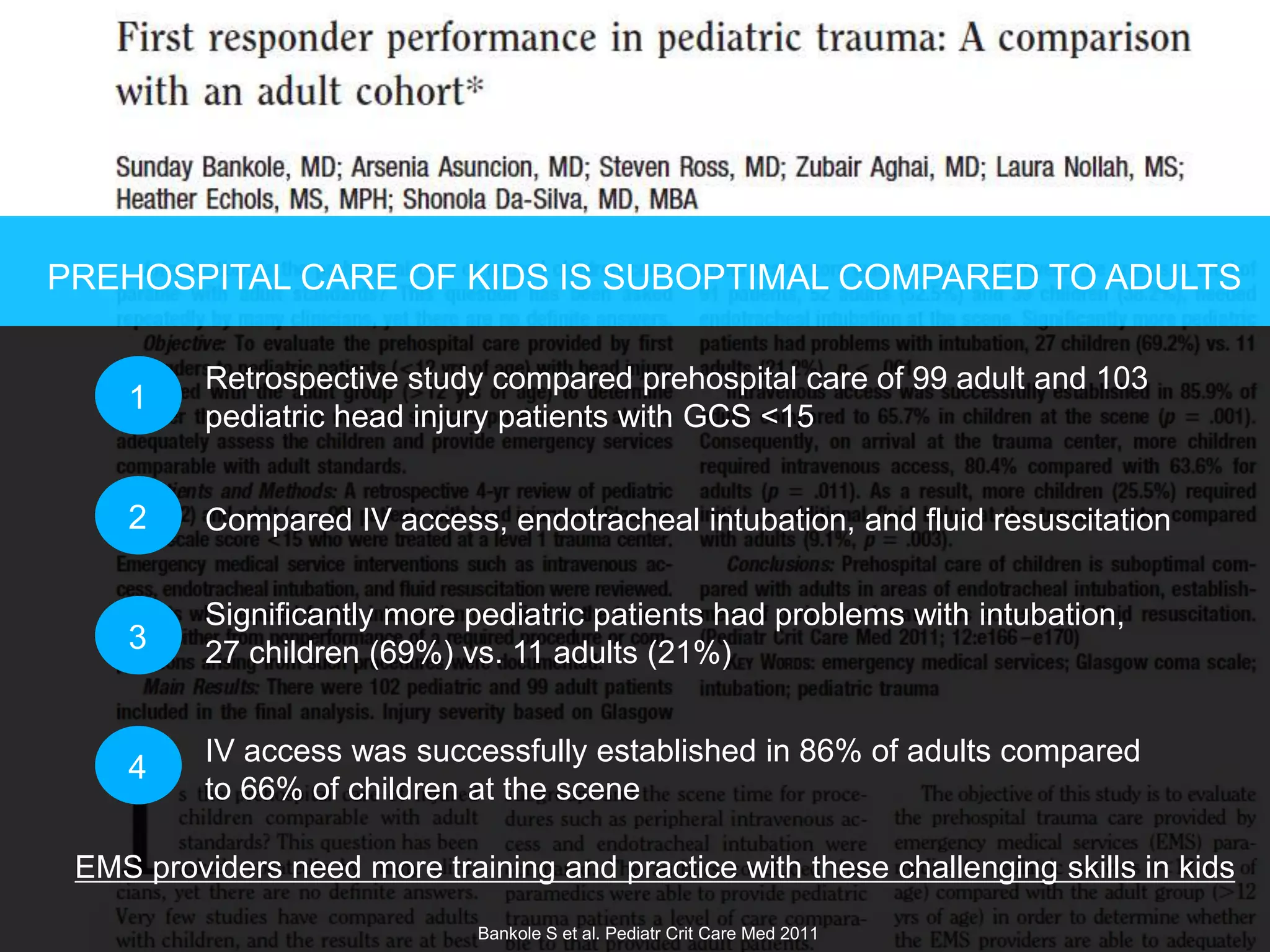 Prehospital Care of the Pediatric Trauma Patient | PPTX