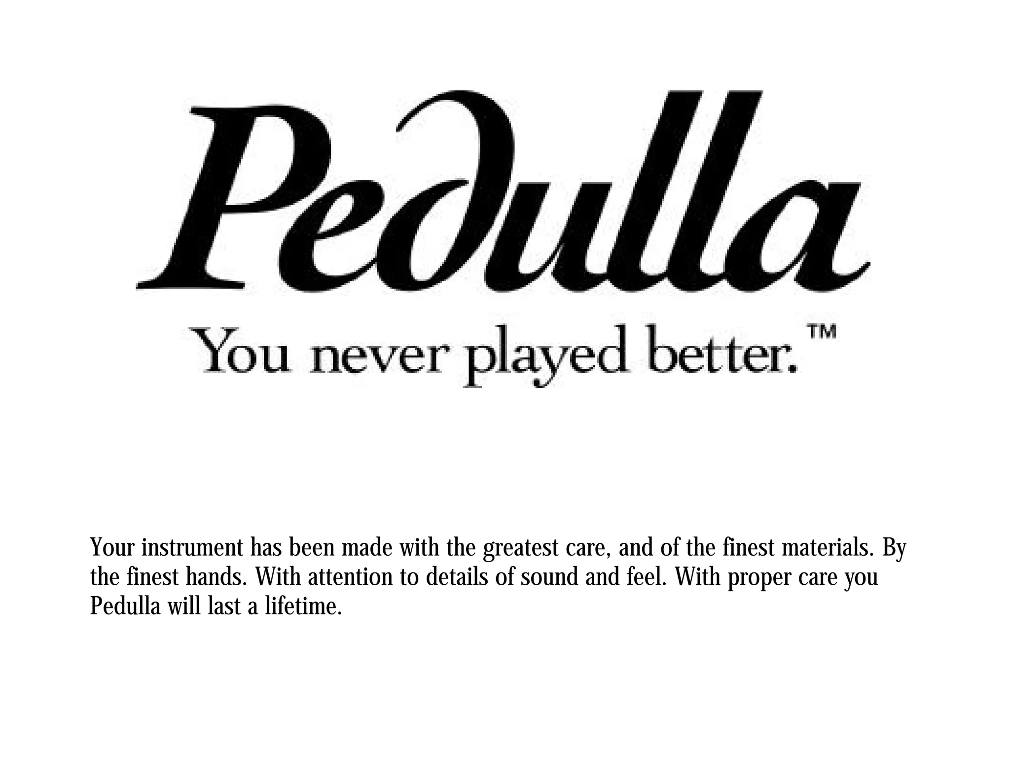 Pedulla Bass Owner's Manual | PDF