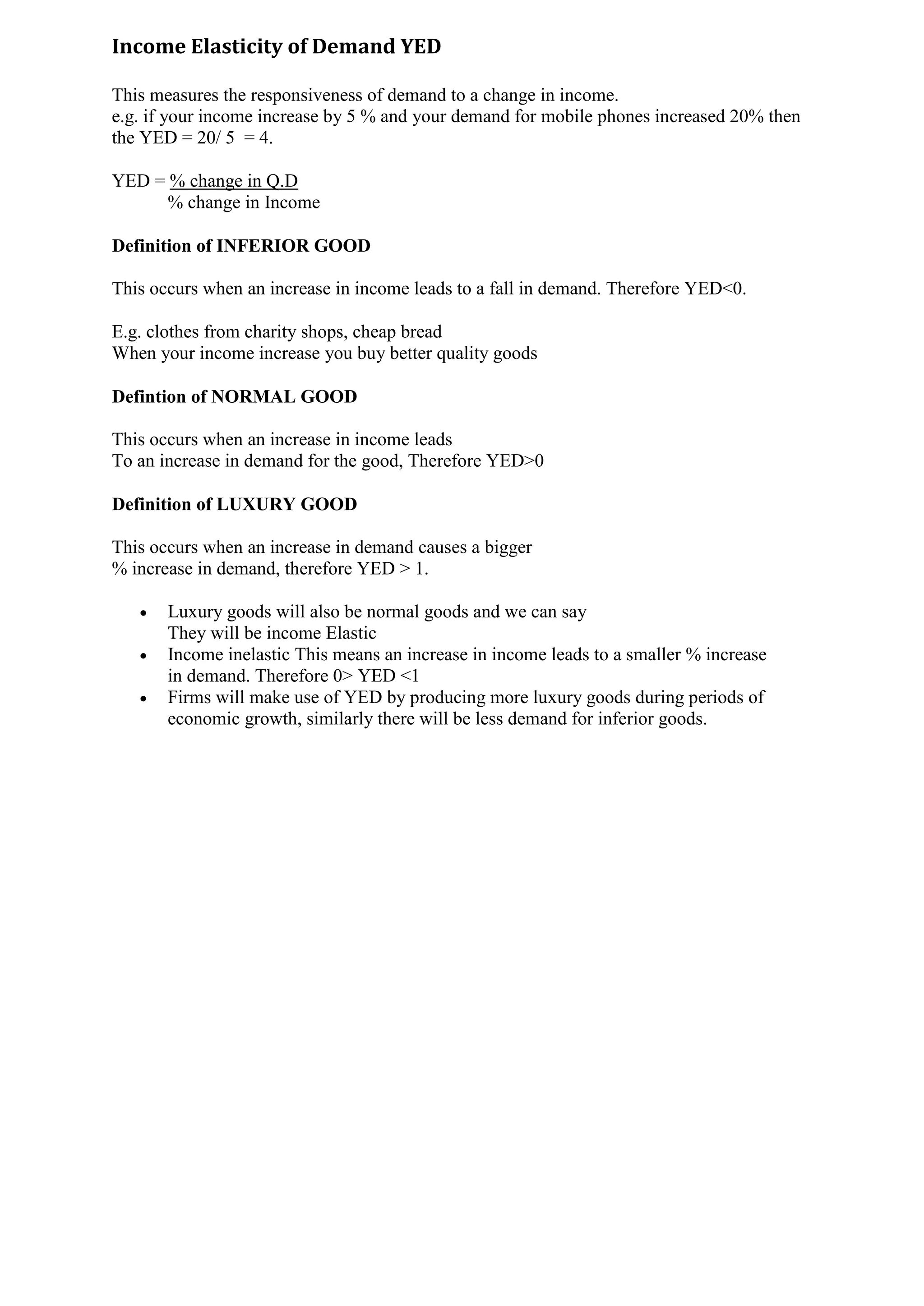 PED & YED revision notes | PDF