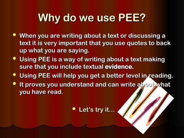 Power point presentation about the PEE method | PPT