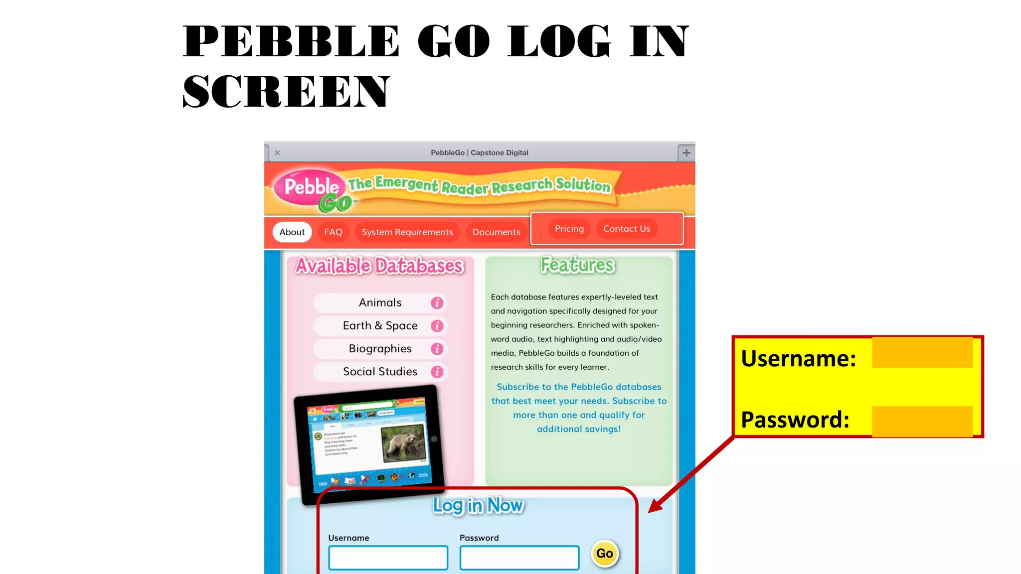 Intro to Pebble go! | PPT