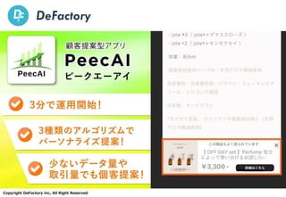 Shopify×AIレコメンドエンジン『PeecAI（ピークエーアイ）』製品資料 | PPT