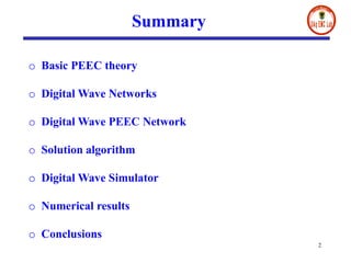 Digital Wave Formulation of Quasi-Static Partial Element Equivalent ...