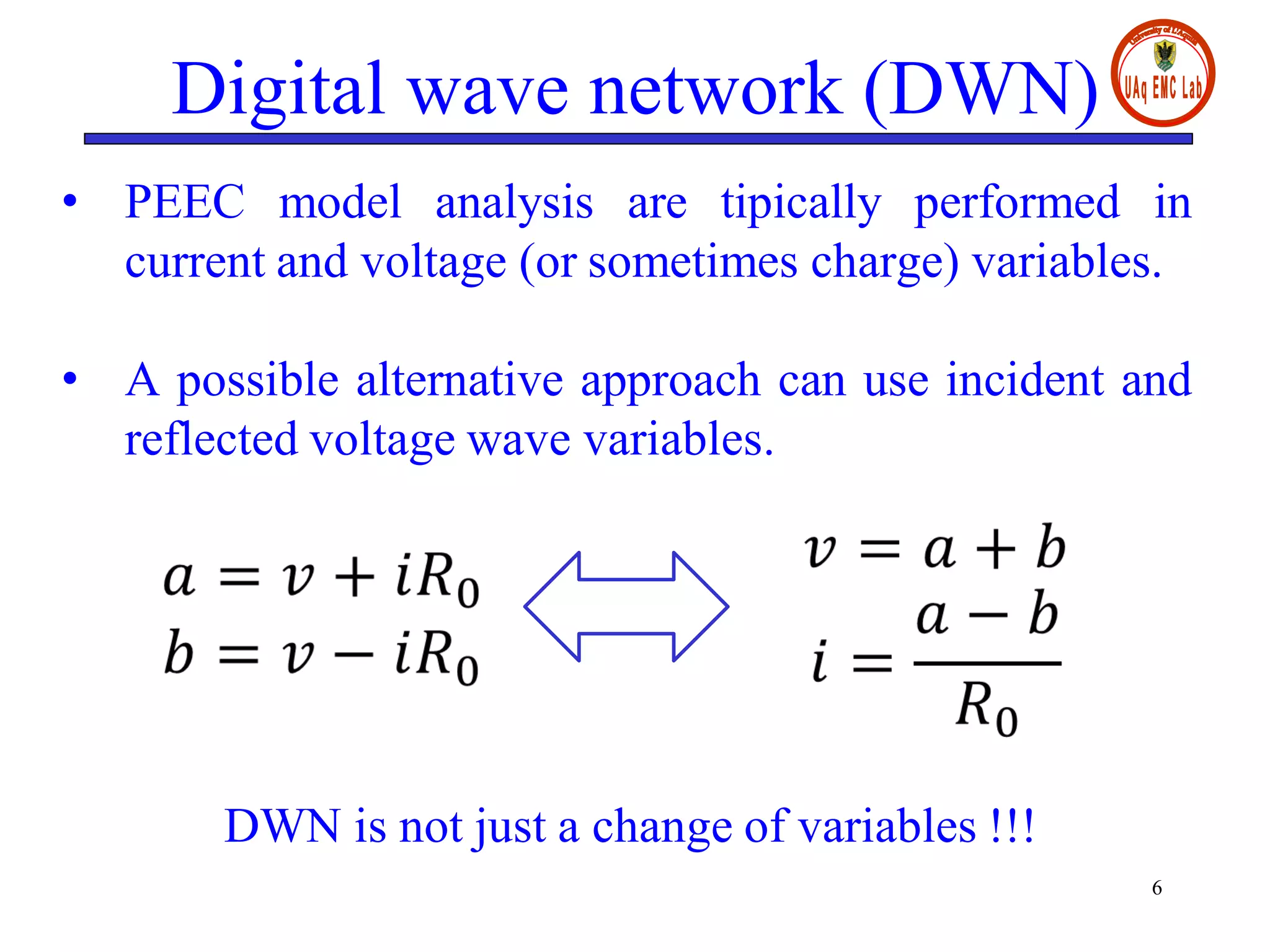 DIGITAL WAVE FORMULATION OF PEEC METHOD (SLIDES) | PPT