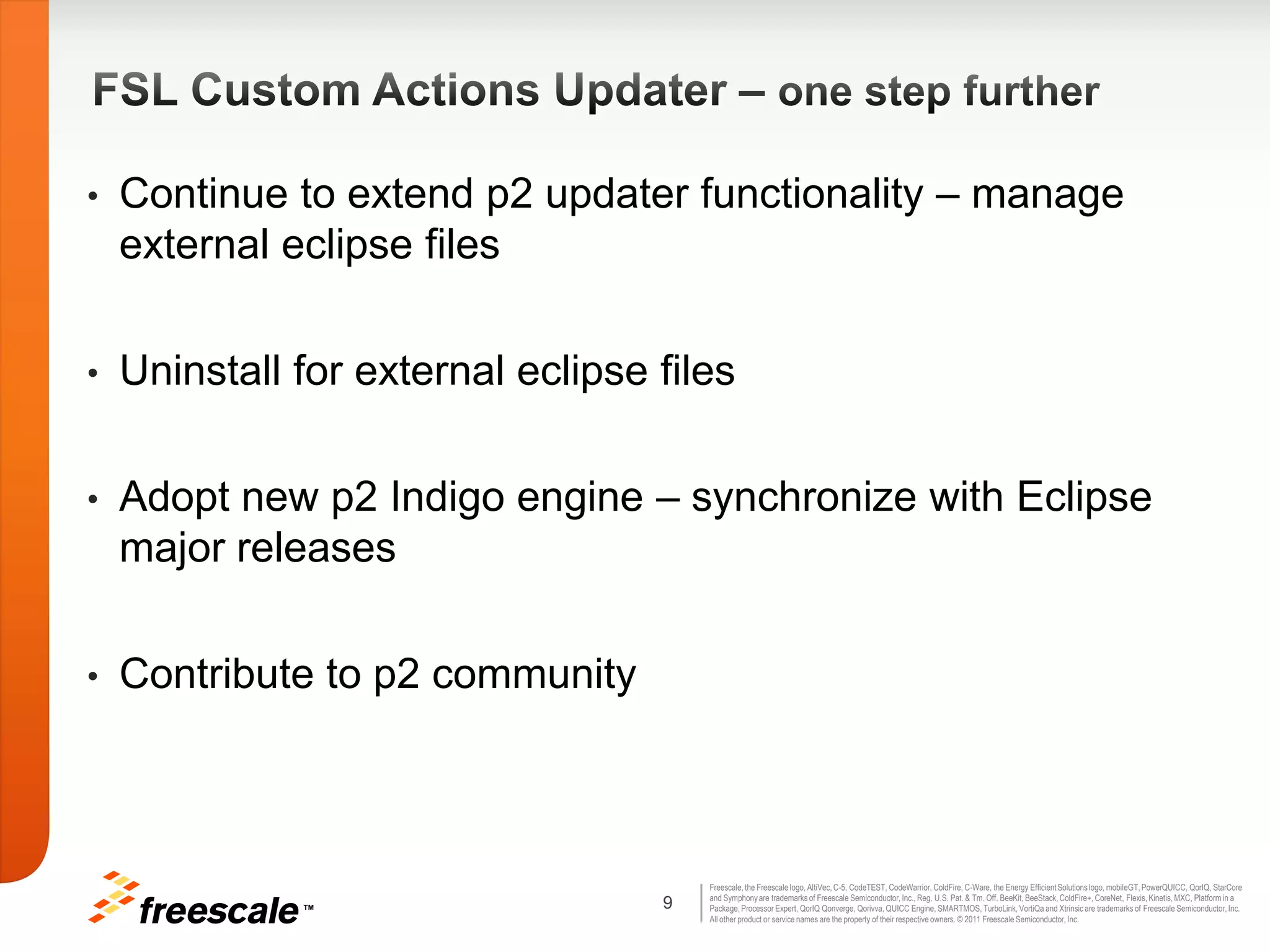 Extend Eclipse p2 framework capabilities: Add your custom installation steps | PPT