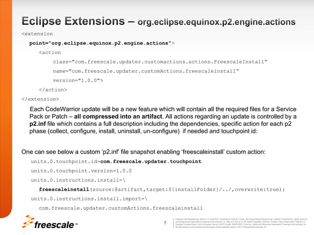 Extend Eclipse p2 framework capabilities: Add your custom installation steps | PPT