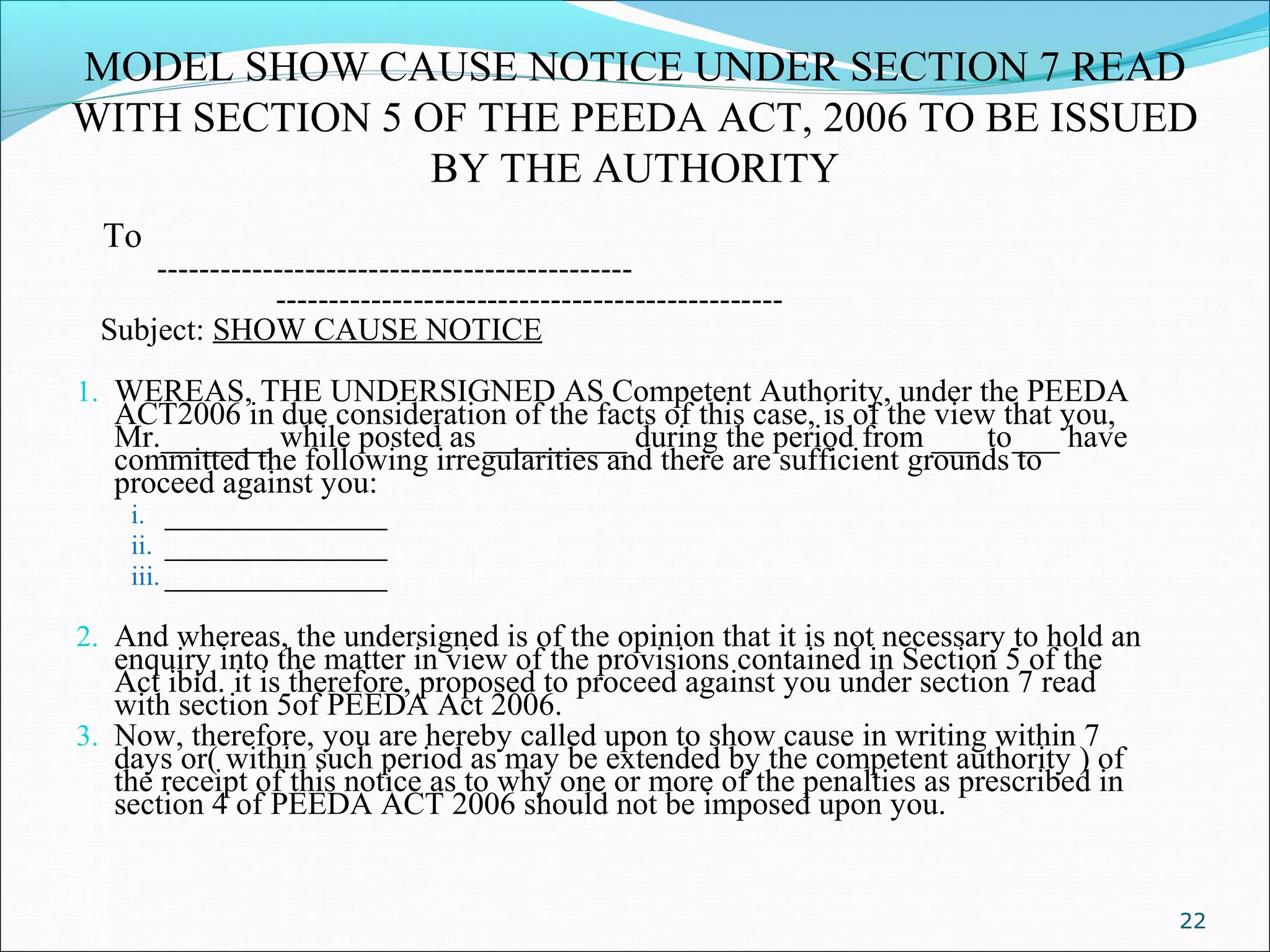 Peeda act | PPT