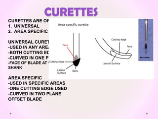 periodontal instruments and their uses | PPTX