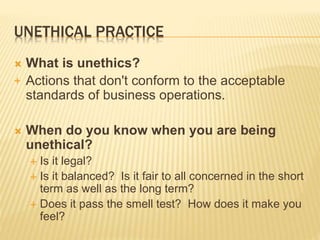 Unethics in H.R.M | PPTX