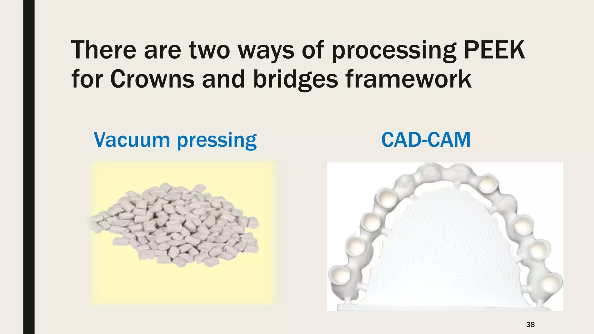PEEK :Polyetheretherketone applications in clinical dentistry | PPTX