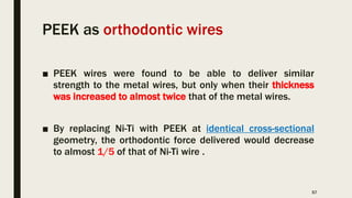 PEEK :Polyetheretherketone applications in clinical dentistry | PPTX