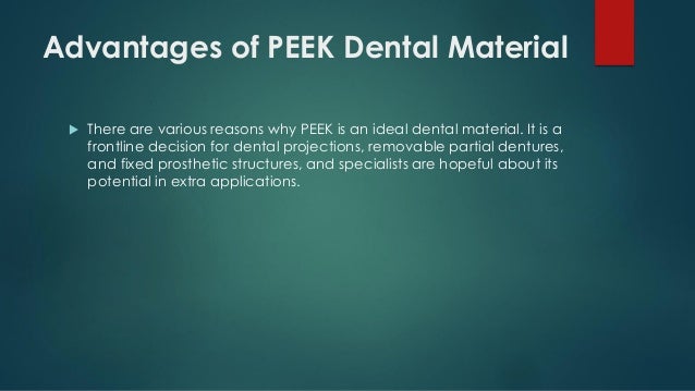 Peek dental material advantages | PDF
