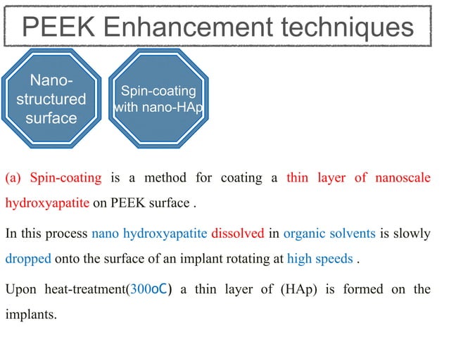 Peek material as an option in managing difficult implants positions and ...