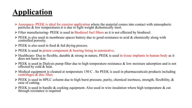 PEEK polymers.pptx | Chemistry | Science