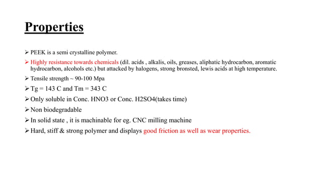 PEEK polymers.pptx | Chemistry | Science