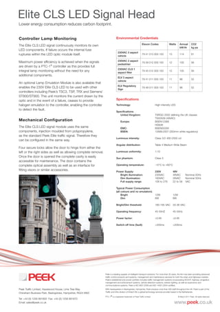 Peek Traffic Elite CLS LED Signal Traffic Signal Heads | PDF | Home Appliances | Home & Garden