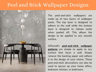 Peel and Stick Wallpaper Designs from Giffywalls are Easy to Apply to ...