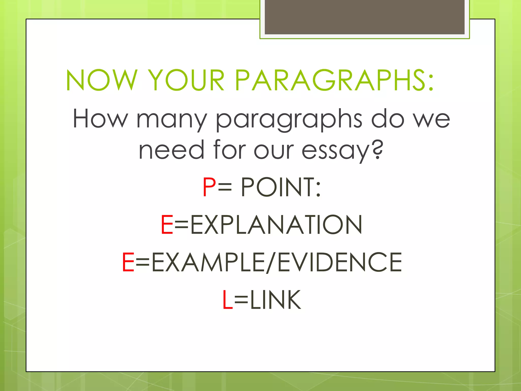 Peel essay writing | PPTX