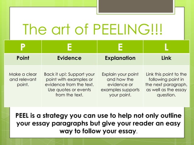 Peel essay writing