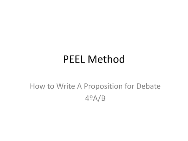 Peel Method | PPTX | Undergraduate Education | College Education