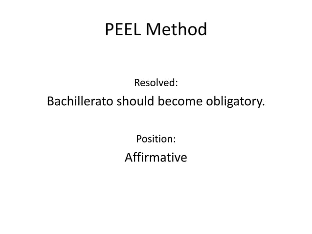 Peel Method | PPTX | Undergraduate Education | College Education