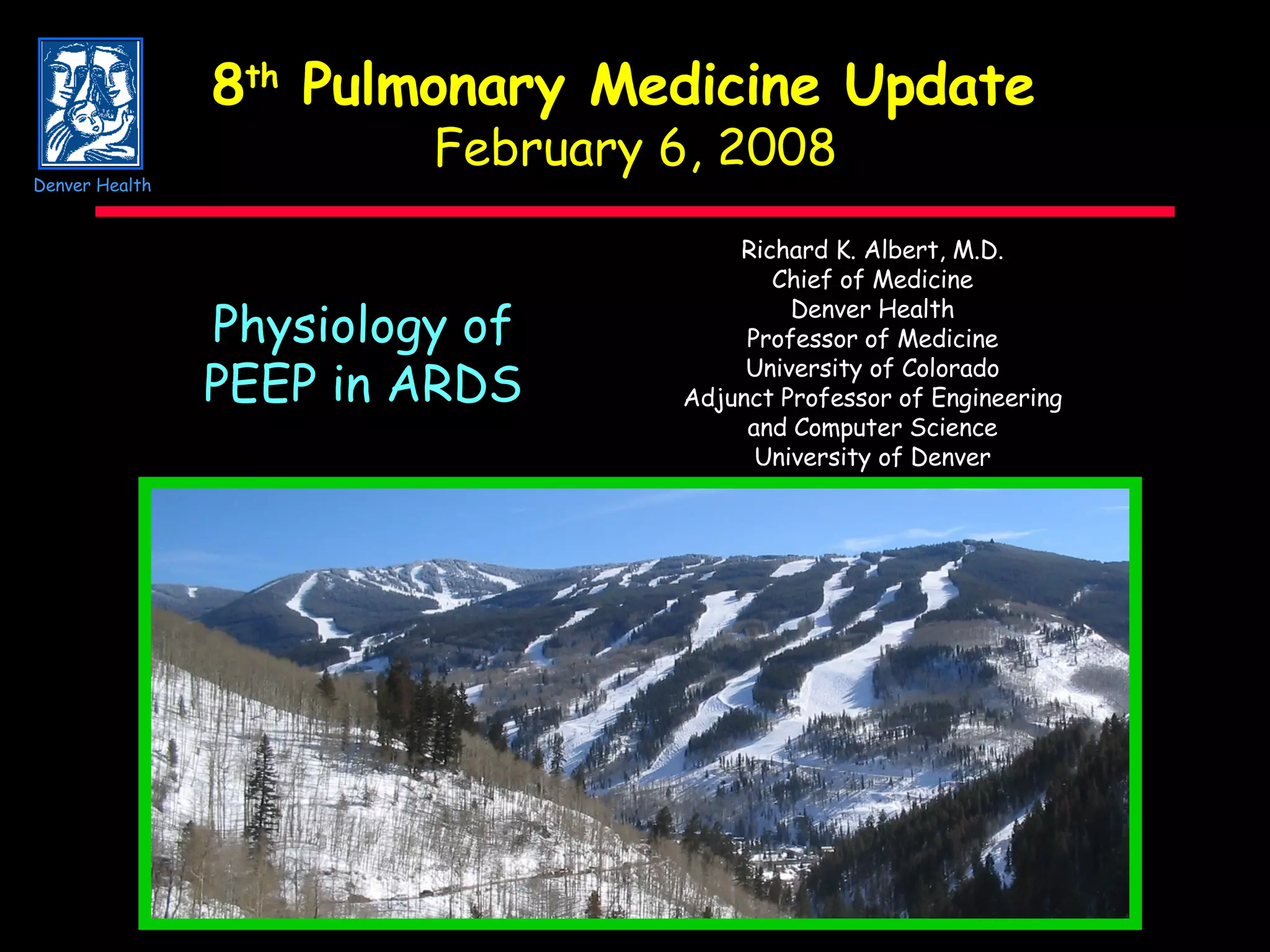 Physiology of PEEP In ARDS | PPT