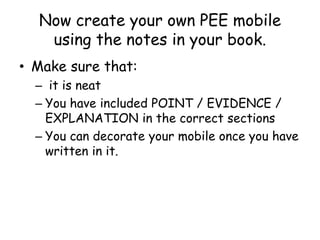 Pee paragraphs ks3 TEST | PPTX